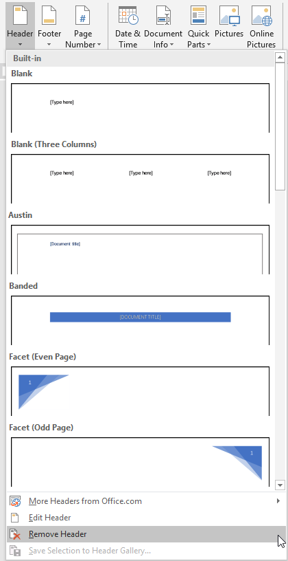 How To Remove The Page Header Or Page Footer In Word 2019 My Microsoft Office Tips