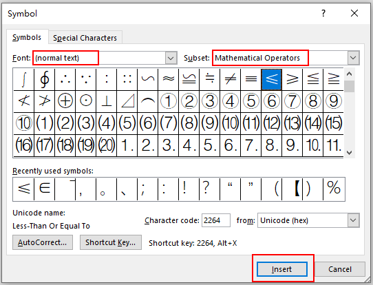 How to Insert Less than or Equal to Symbol in Microsoft Word - My ... How to Insert Less than or Equal to Symbol in Microsoft Word - My ...