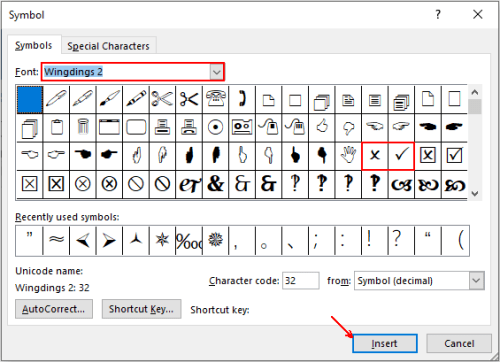 How To Insert A Tick Or Cross Symbol In Microsoft Word My Microsoft Office Tips