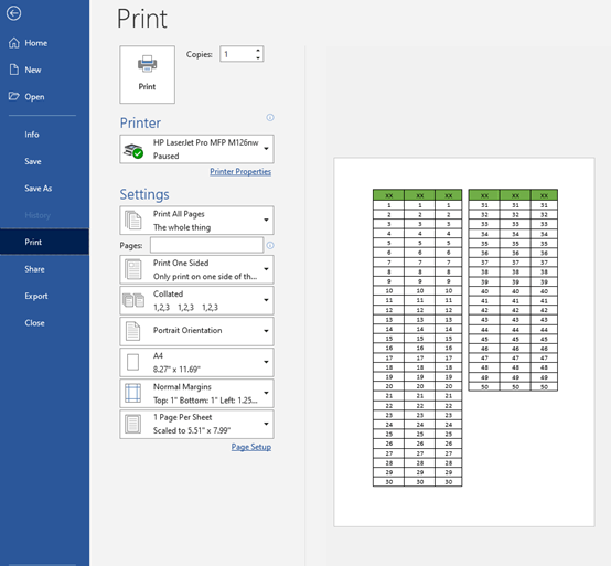 How To Print A Long And Narrow Excel Table My Microsoft Office Tips