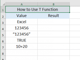 How To Use The T Function In Excel? - My Microsoft Office Tips