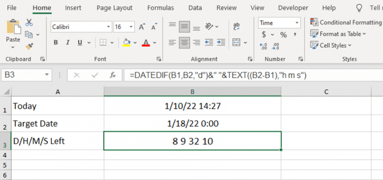 How To Create A Dynamic Countdown Timer In Excel？ - My Microsoft Office ...