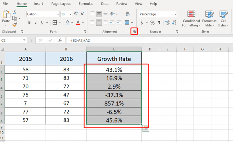 How To Highlight The Growth Rates In Excel? - My Microsoft Office Tips