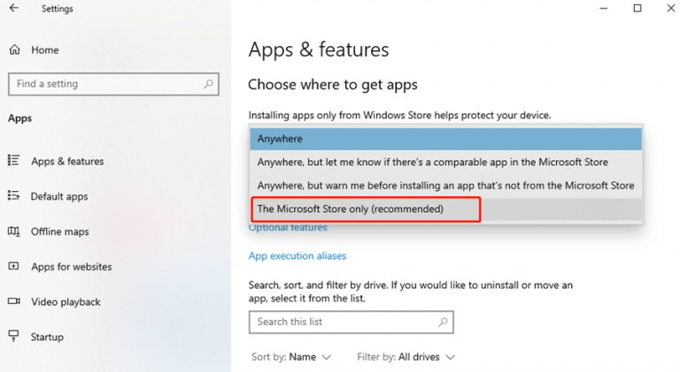 How to Choose Where to Get Apps in Windows 10? - My Microsoft Office Tips