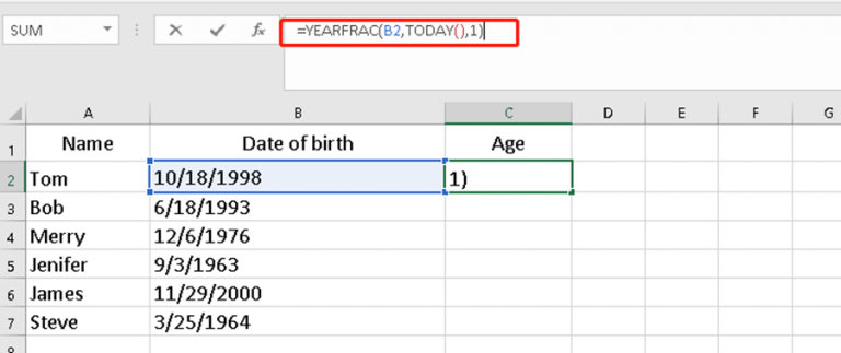 How to Calculate Age from Date of Birth in Excel? - My Microsoft Office ...