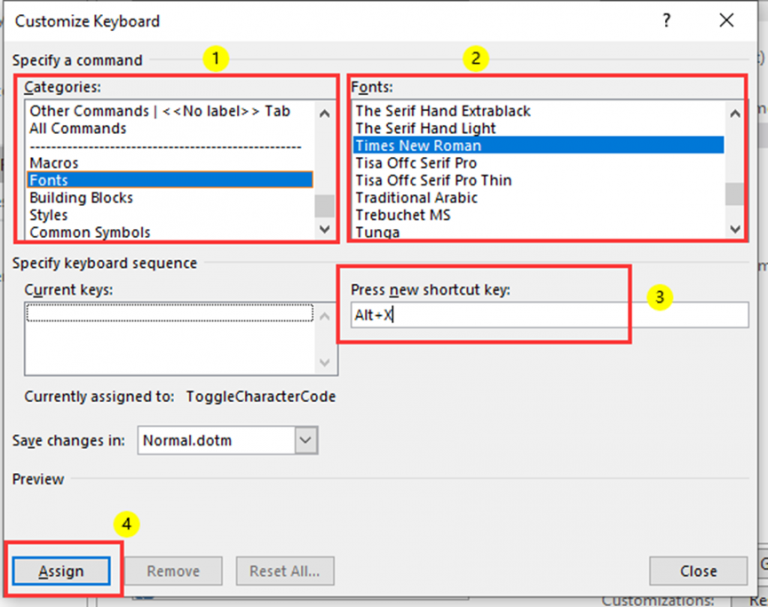 How to Set Shortcut Keys for Commonly Used Fonts in Word - My Microsoft ... How to Set Shortcut Keys for Commonly Used Fonts in Word - My Microsoft ...